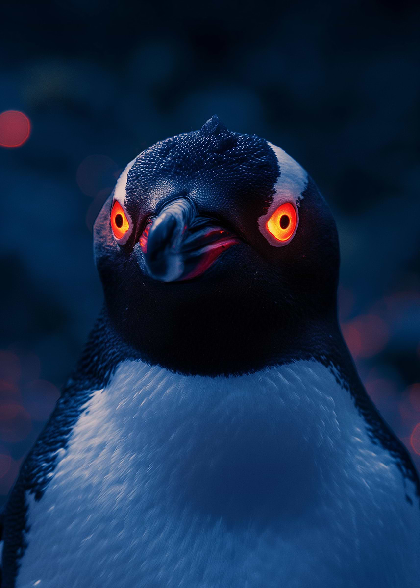 'Scary Cute Penguin Fantasy' Poster, picture, metal print, paint by ...