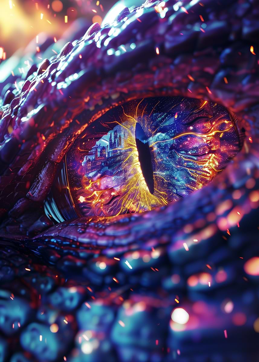 'Cosmic Dragon Eye Galaxy' Poster, picture, metal print, paint by ...