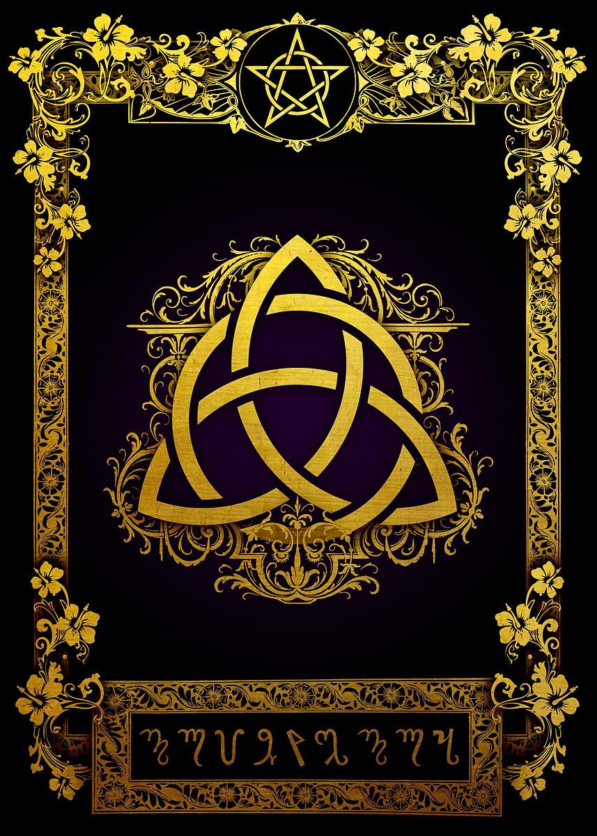 'Triquetra Wicca Symbol' Poster, picture, metal print, paint by ...