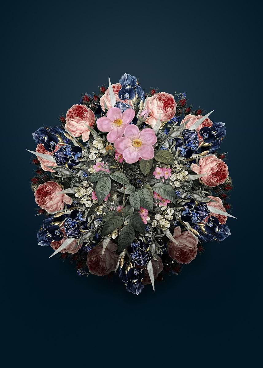 'Tea Scented Roses Wreath' Poster, picture, metal print, paint by Holy ...