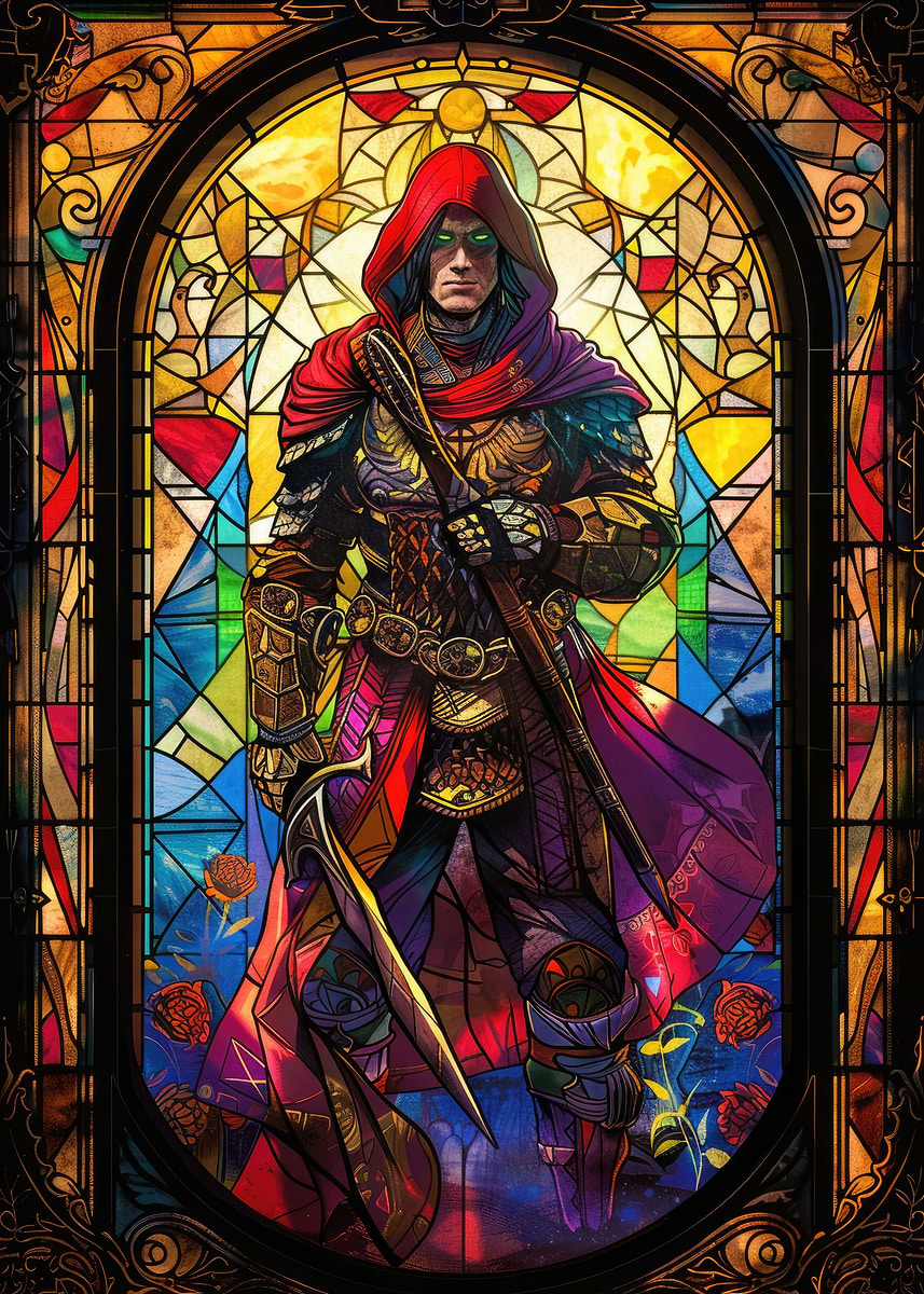 'Stained Glass Battle Mage' Poster, picture, metal print, paint by ...