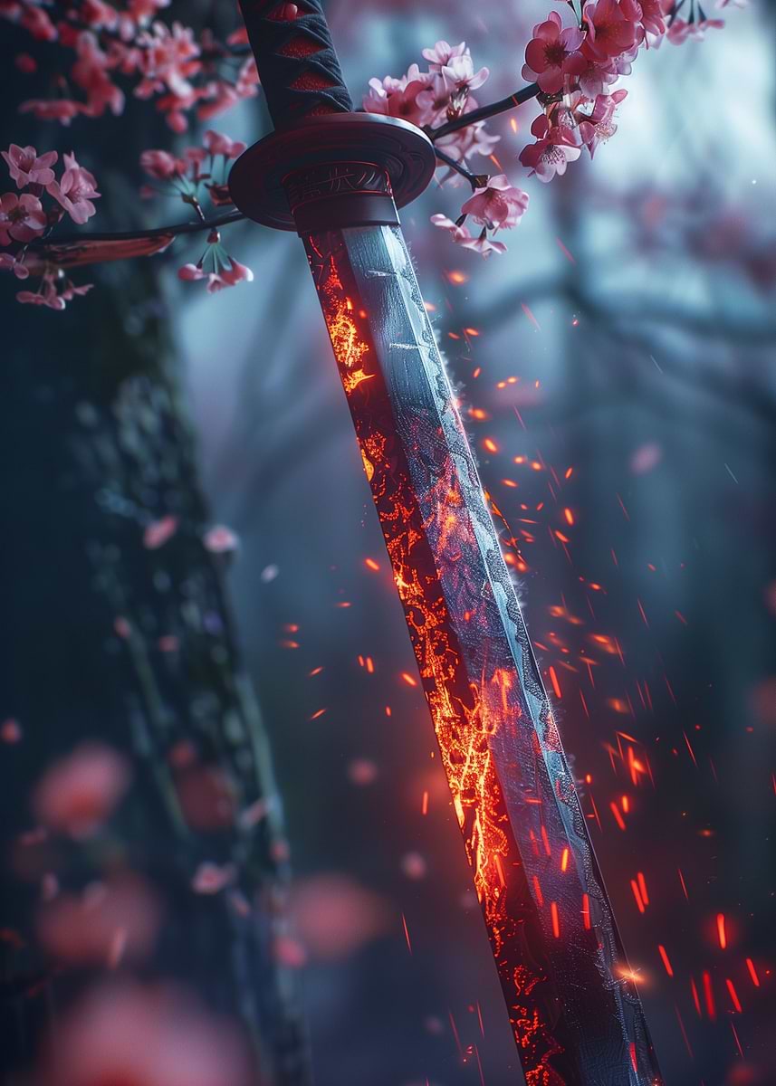 'samurai sword' Poster, picture, metal print, paint by Hotaru Jisuni ...