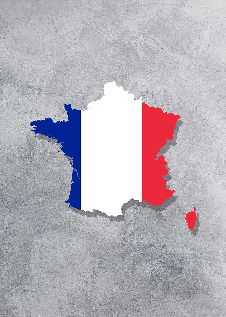 'france flag maps euro 2024' Poster, picture, metal print, paint by ...