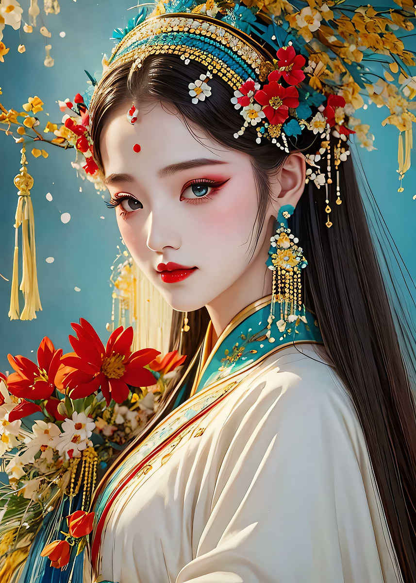 'Beautiful Asian Bride' Poster, picture, metal print, paint by BOUNTEES ...