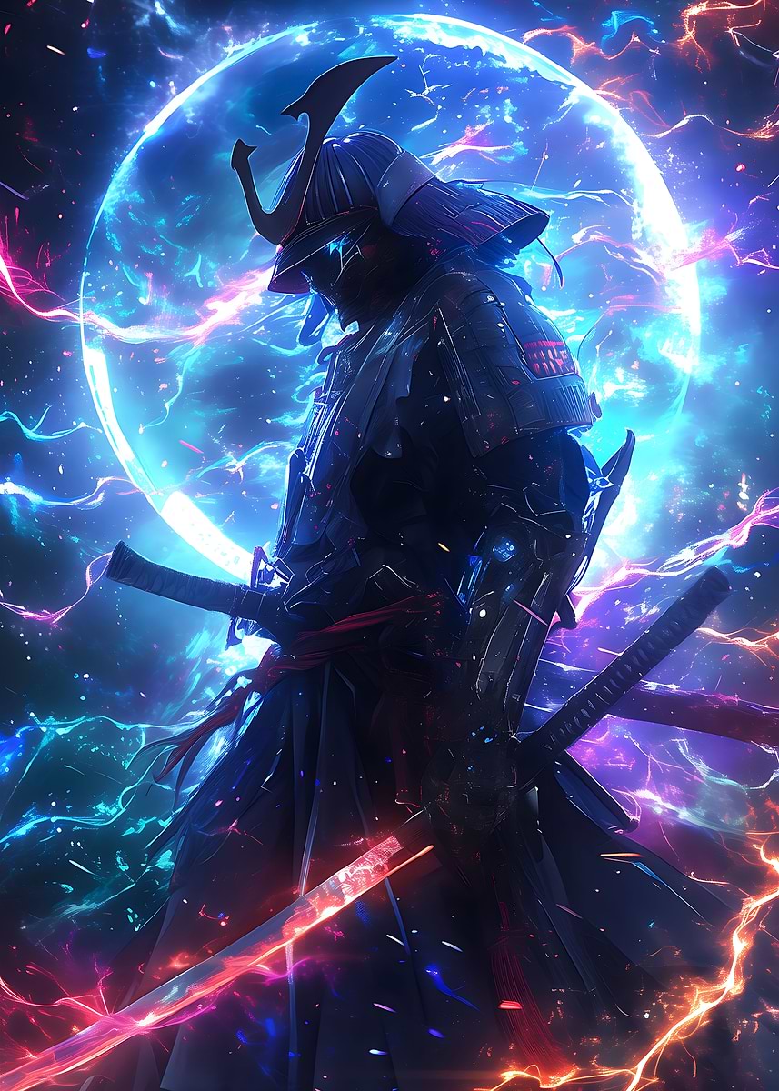 'Japanese Samurai Galaxy' Poster, picture, metal print, paint by ...