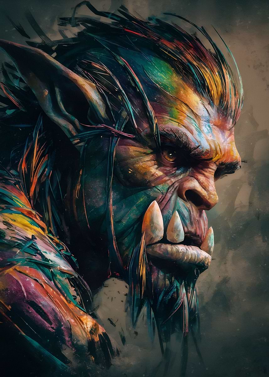 'Orc' Poster, picture, metal print, paint by Lukasz Kobylka | Displate