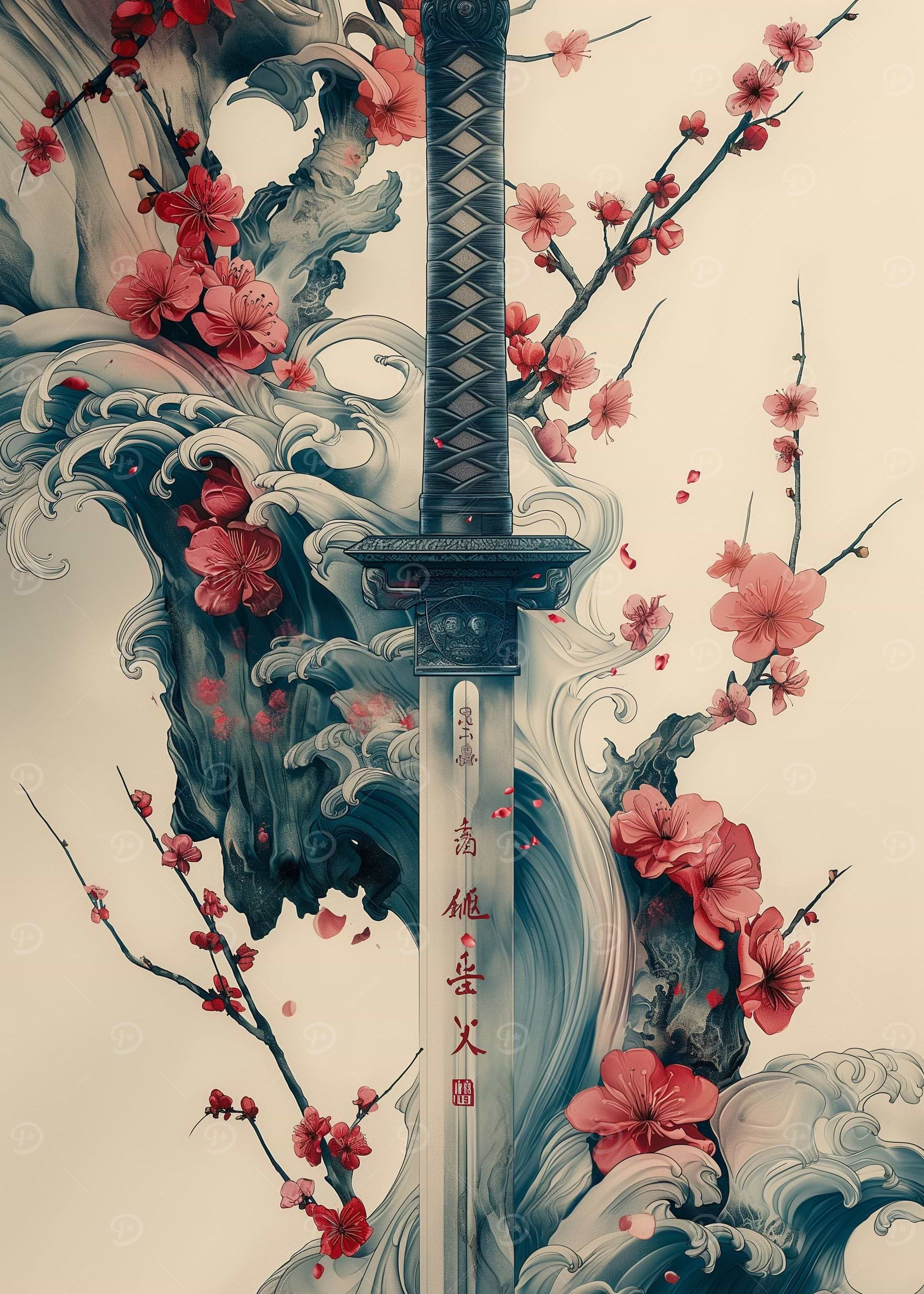 'Samurai Katana Sword' Poster, picture, metal print, paint by Displate ...