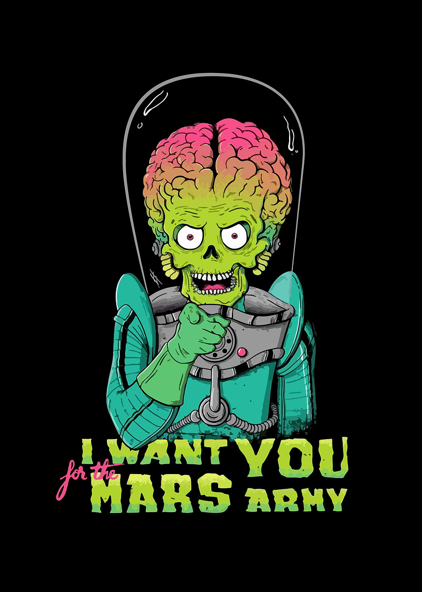 'mars attack space gaming' Poster, picture, metal print, paint by haddi ...