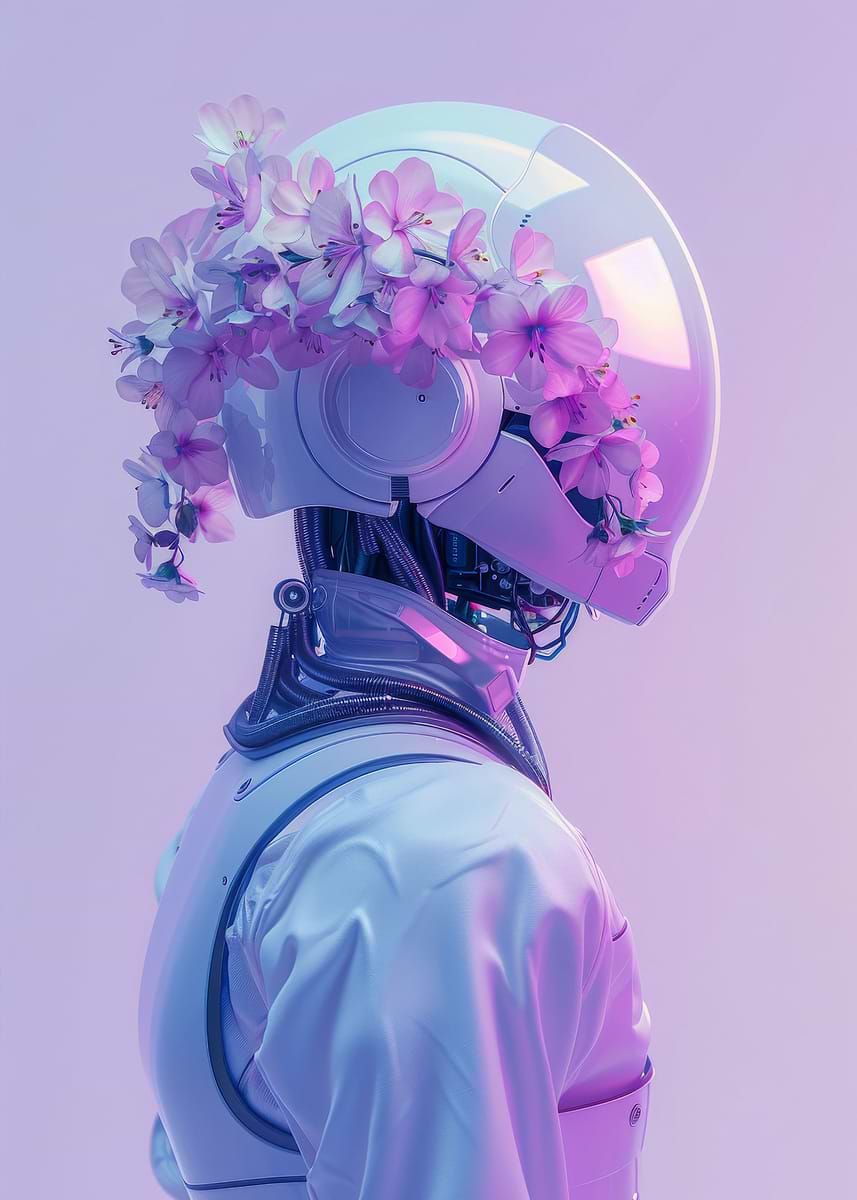 'Humanoid Flower' Poster, picture, metal print, paint by Oliver Qo ...