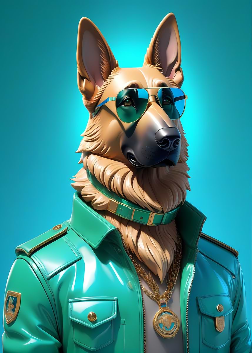 'Supreme German Shepherd' Poster, picture, metal print, paint by ...