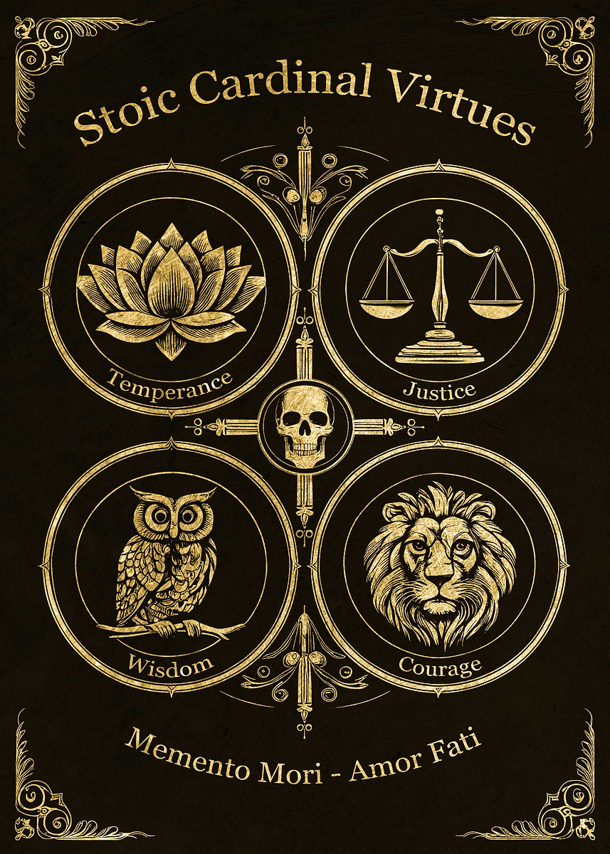 'Stoic Cardinal Virtues G' Poster, picture, metal print, paint by Jan ...