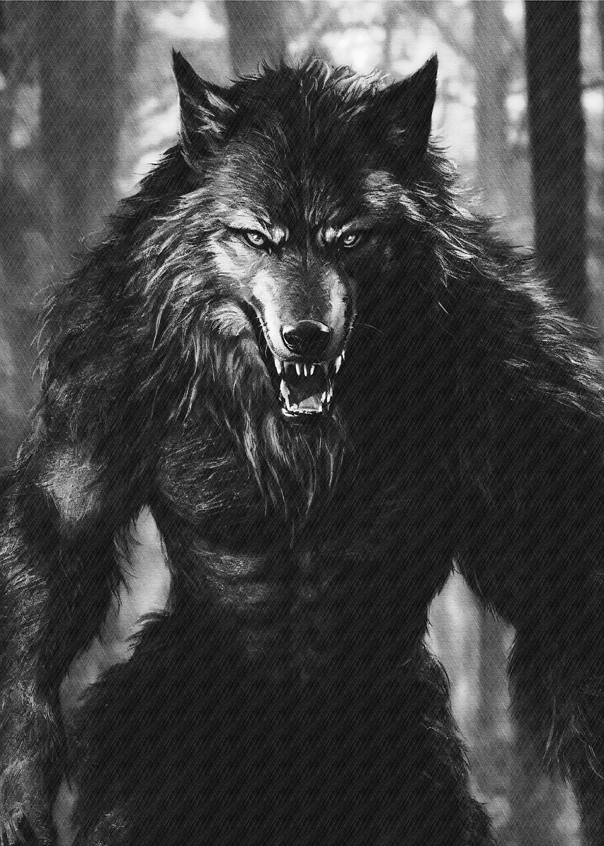 'Wolf monster' Poster, picture, metal print, paint by ipart id | Displate