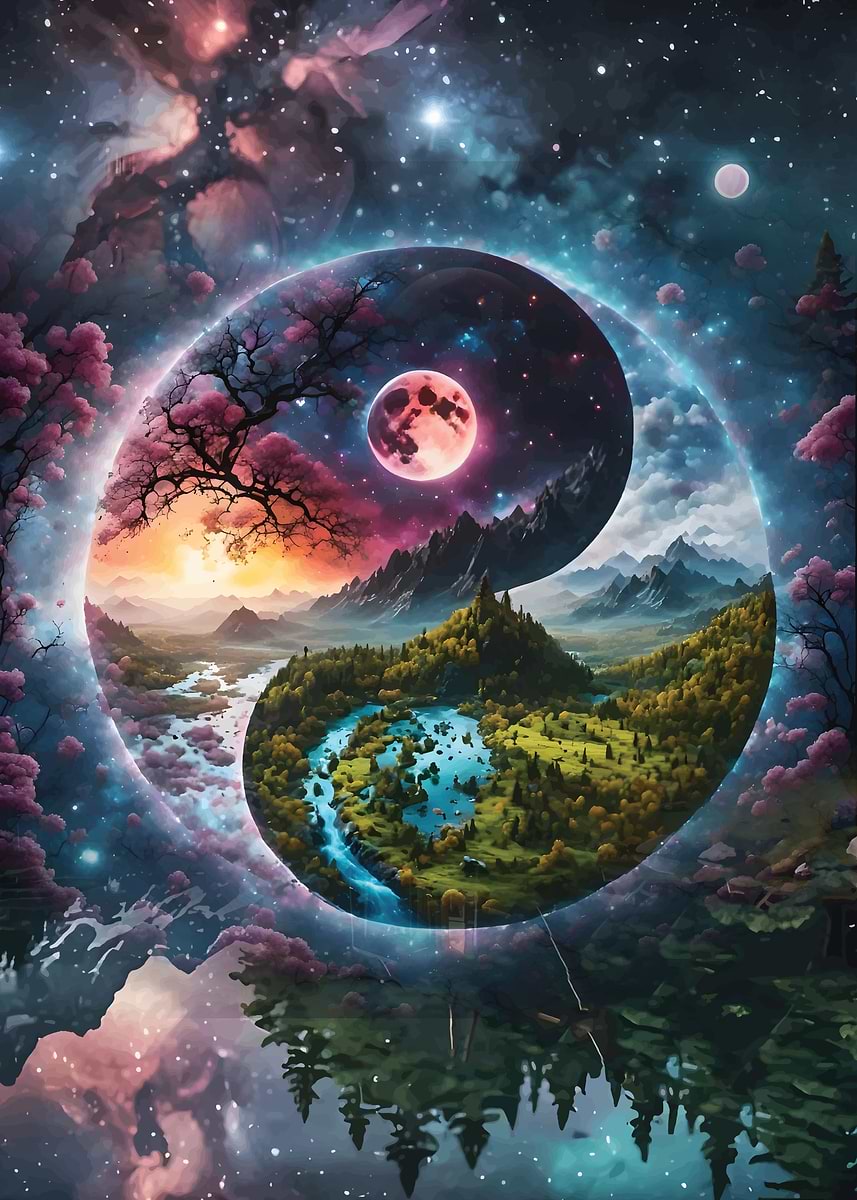 'Yin and Yang Balance' Poster, picture, metal print, paint by ALEX GREZ ...