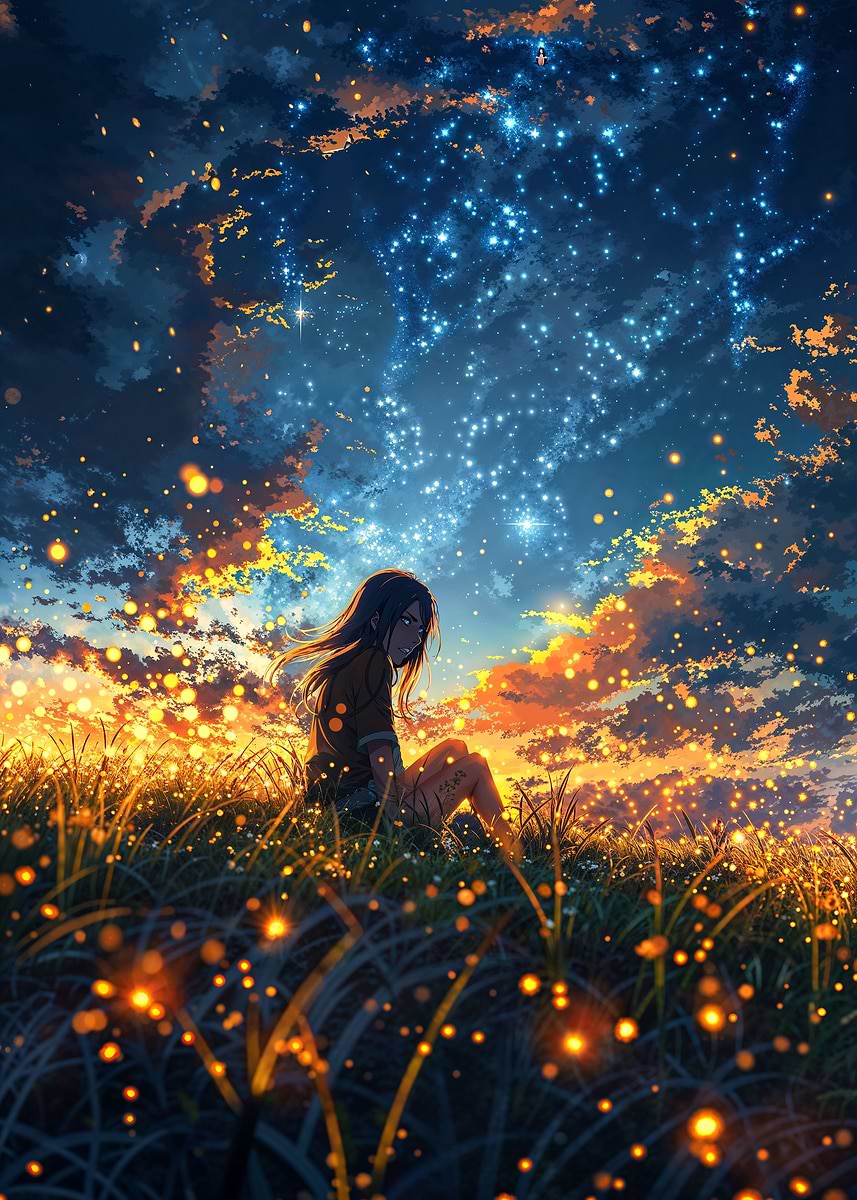 'starlight anime girl' Poster, picture, metal print, paint by Adel S ...