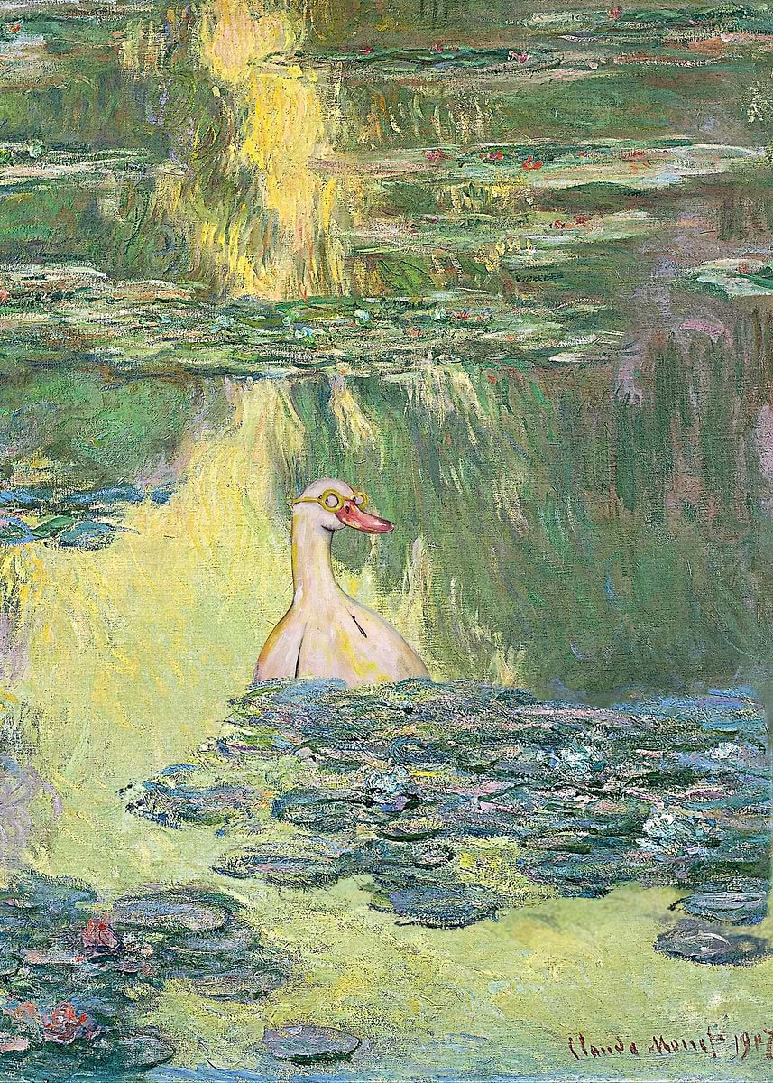 'Waterlilies Monet Duck ' Poster, picture, metal print, paint by janine ...