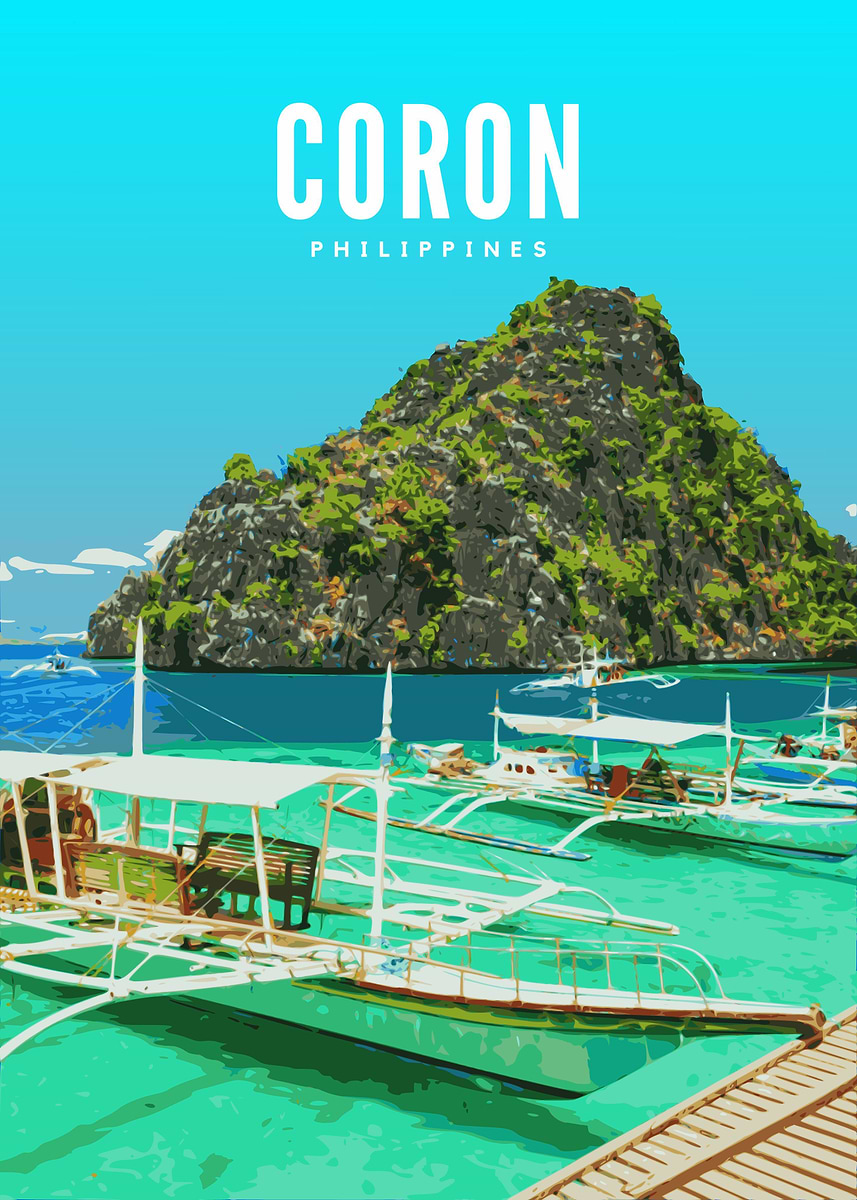 'Coron Palawan' Poster, picture, metal print, paint by Mark Vincent ...