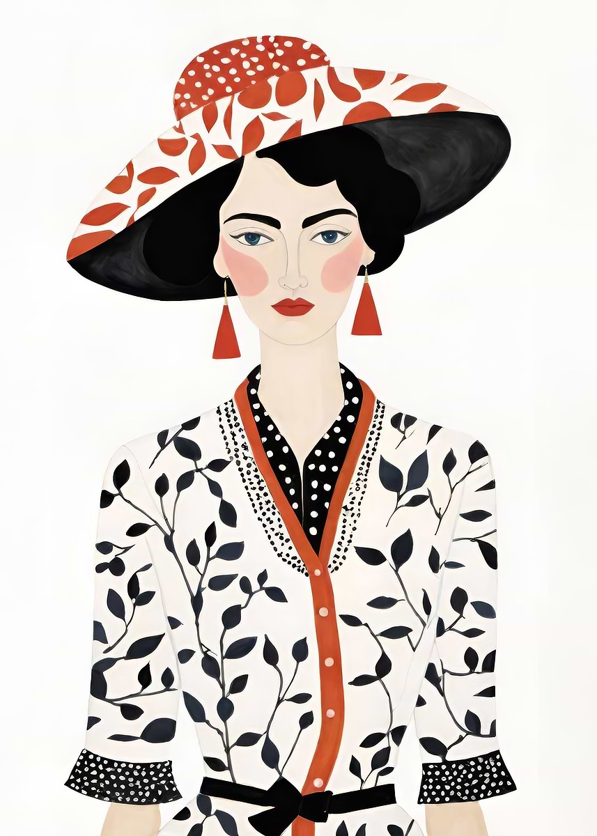 'Retro Fashion Girl' Poster, picture, metal print, paint by HyggeStudio ...