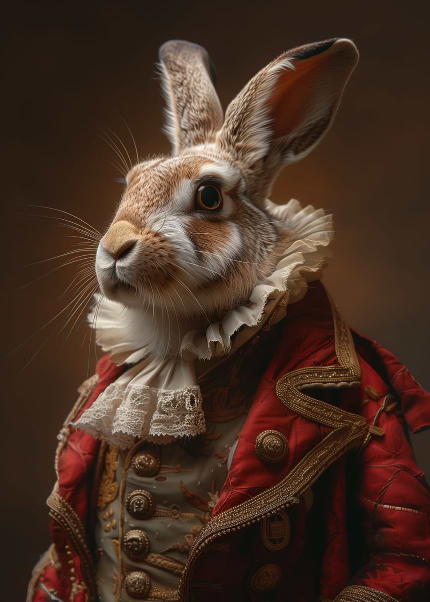 'Aristocrat Hare Majesty' Poster, picture, metal print, paint by ...
