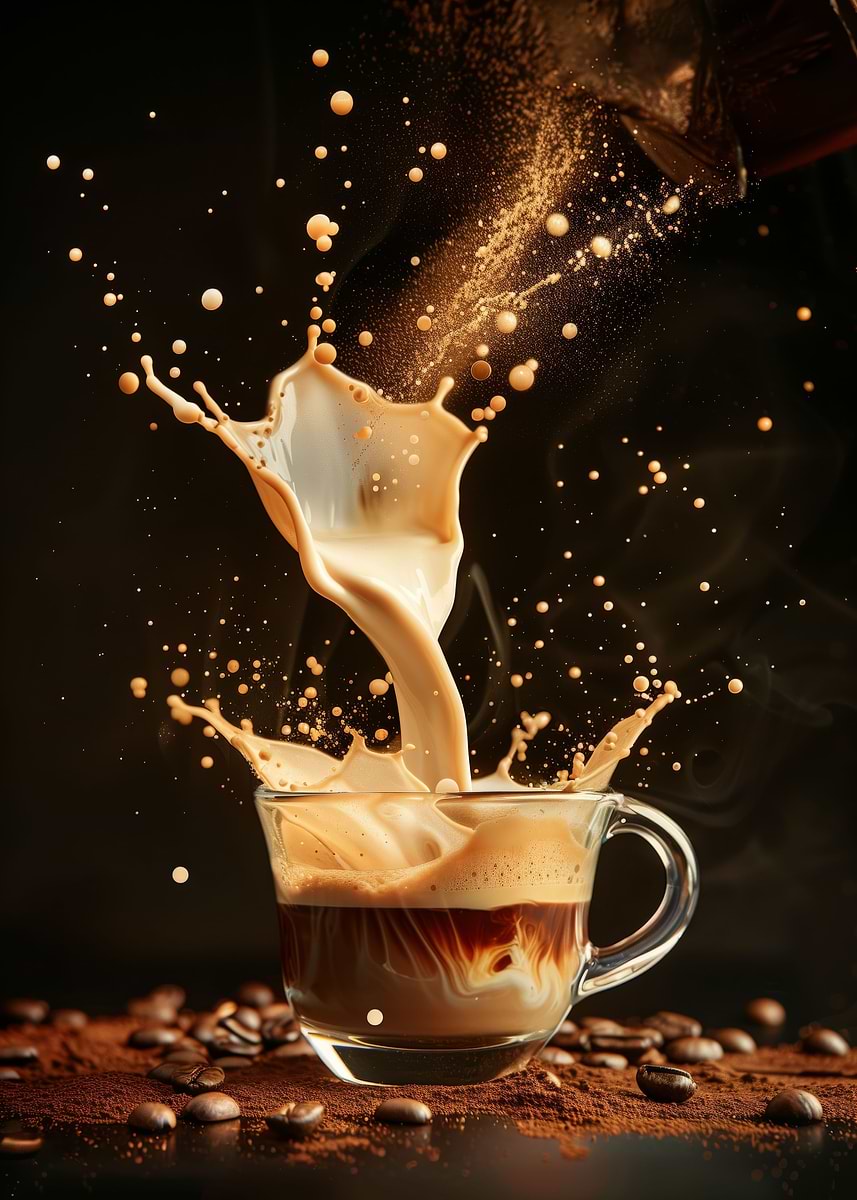 'Dynamic Coffee Splash' Poster, picture, metal print, paint by ...