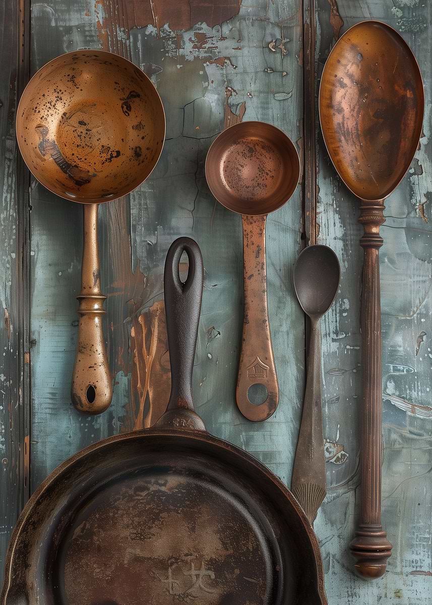 'Culinary Kitchen Tools' Poster, picture, metal print, paint by Color ...
