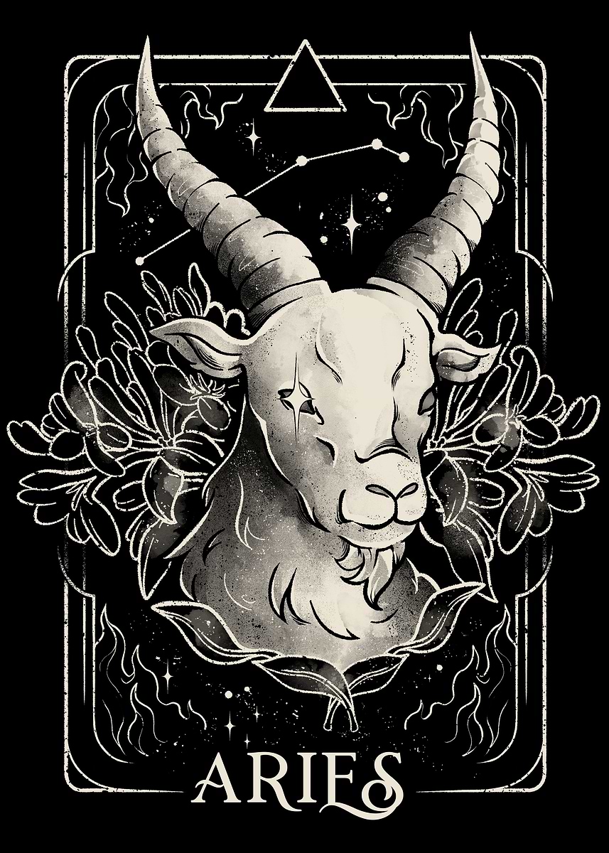 'Aries Card' Poster, picture, metal print, paint by Eduardo Ely | Displate