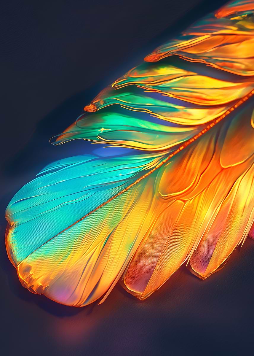 'Rainbow Plume' Poster, picture, metal print, paint by Bruno Martins ...