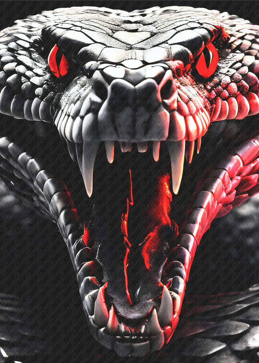 'Angry snake' Poster, picture, metal print, paint by ipart id | Displate