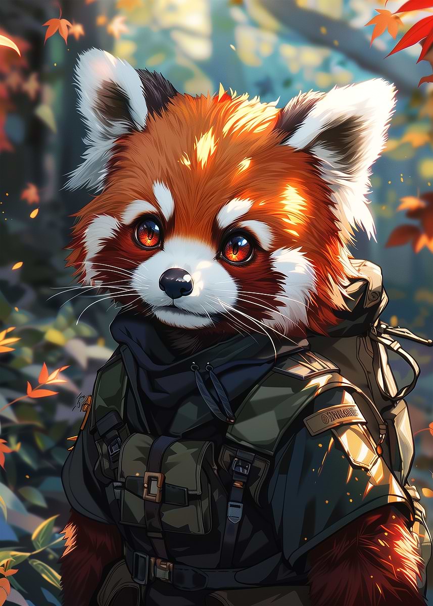 'Red Panda Anime' Poster, picture, metal print, paint by Creative YS ...