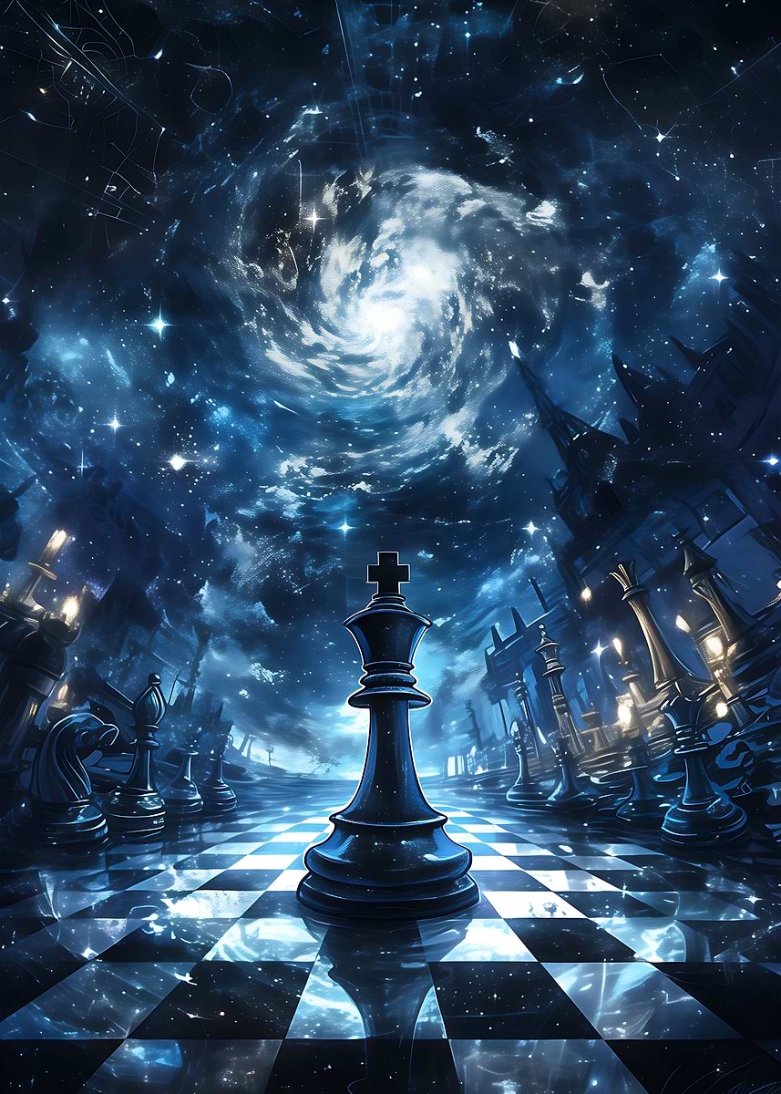'Galaxy Universe Chess' Poster, picture, metal print, paint by ...
