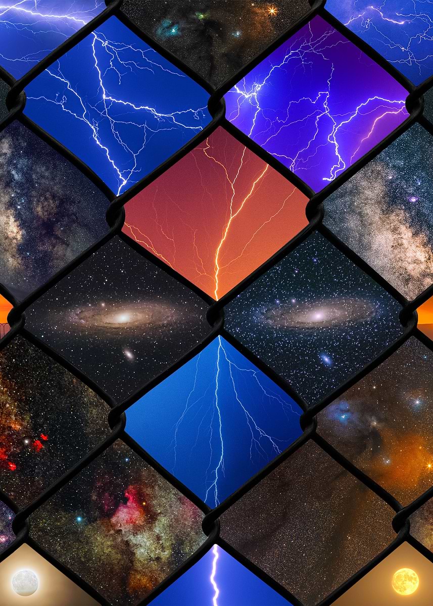 'Astro Collage' Poster, picture, metal print, paint by Ika Abuladze ...