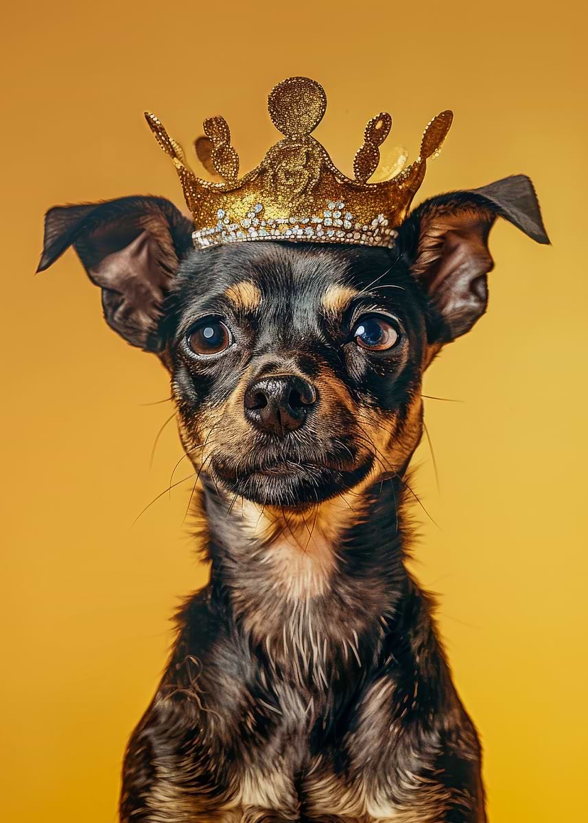 'Dog Pet King' Poster, picture, metal print, paint by Morgan Yon | Displate