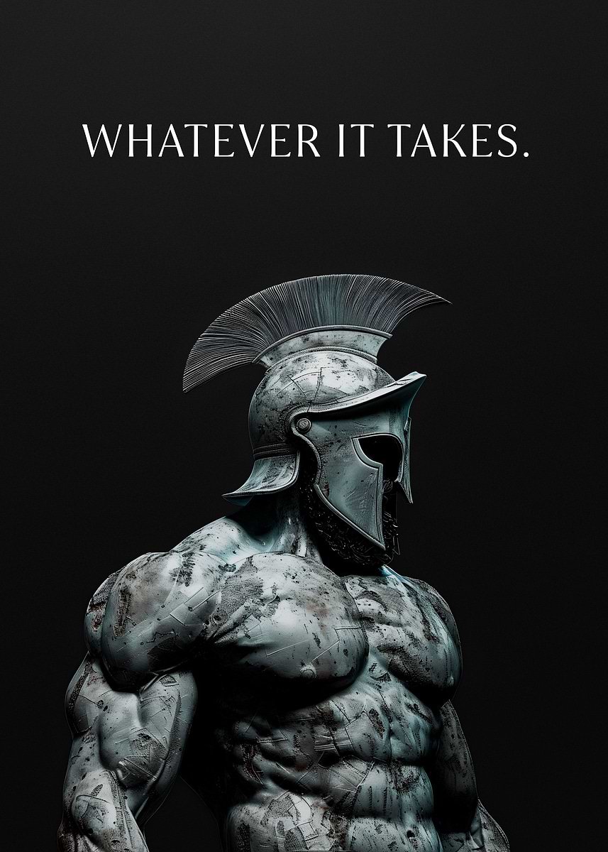 'Leonidas Motivation Quote' Poster, picture, metal print, paint by Vars ...