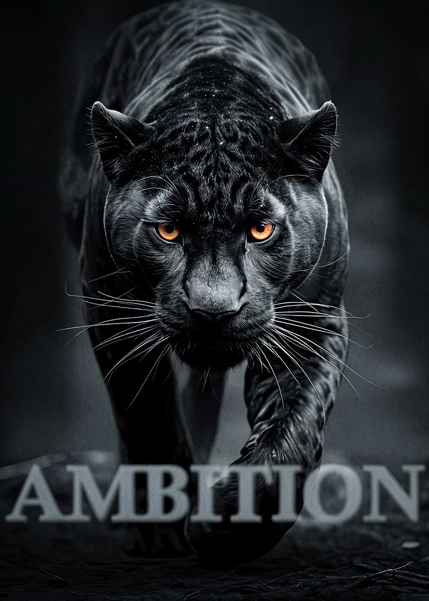 ' Ambition Black Panther' Poster, picture, metal print, paint by Ellise ...