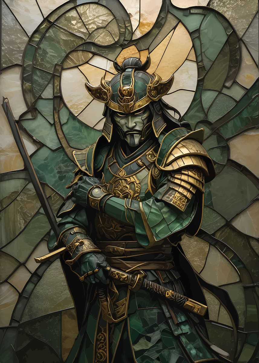 'Samurai Warrior Kintsugi ' Poster, picture, metal print, paint by Art ...