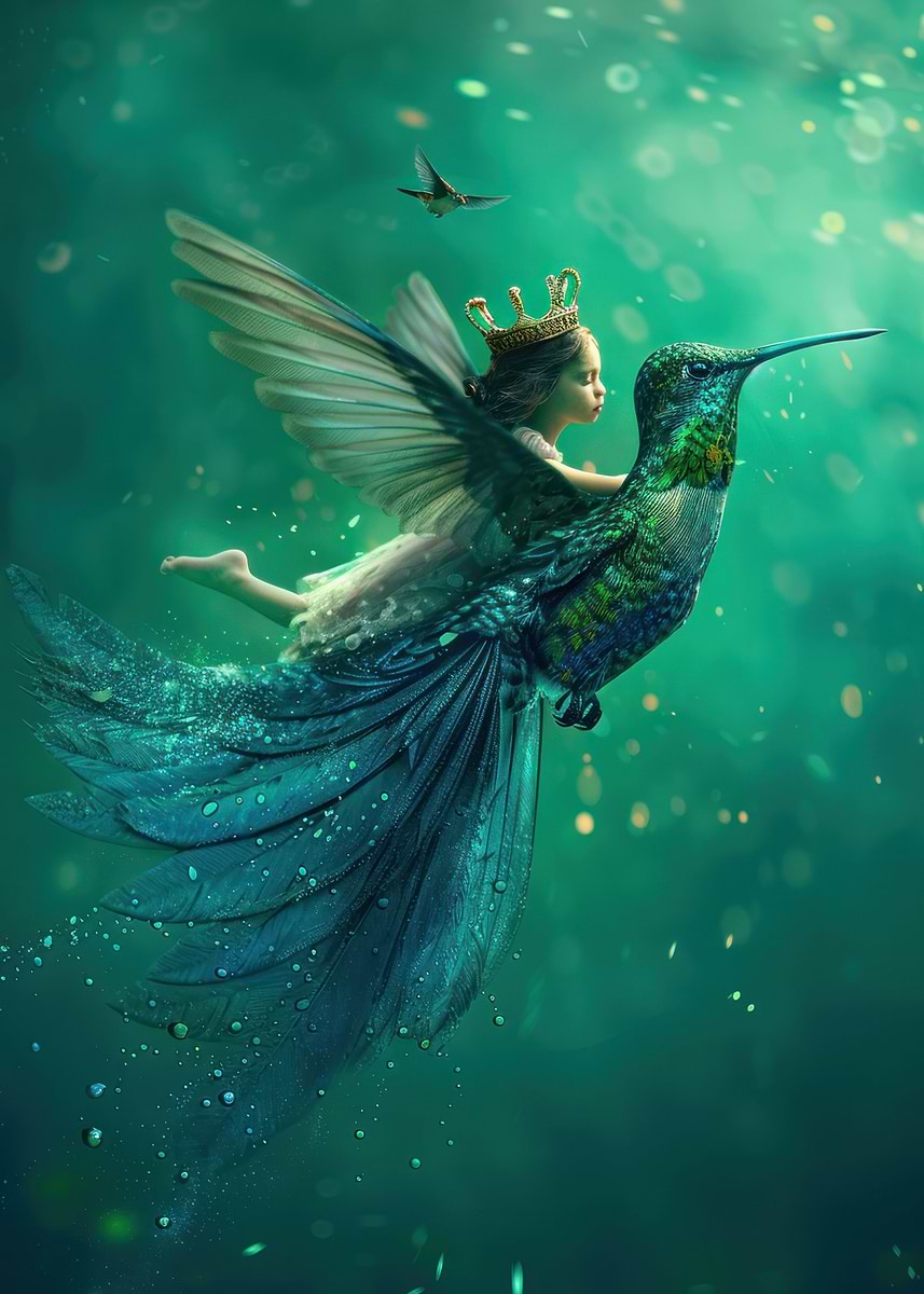 'Ride with Hummingbird' Poster, picture, metal print, paint by ...