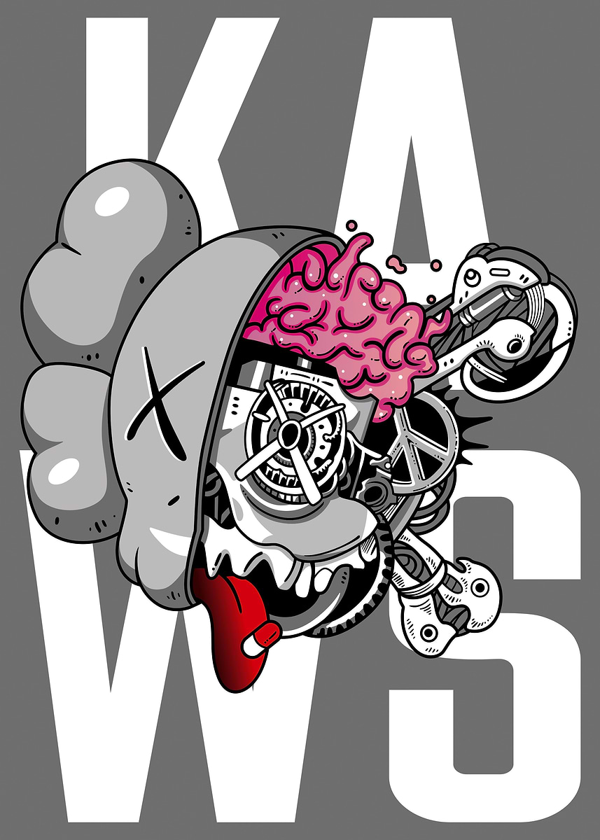 'Kaws' Poster, picture, metal print, paint by george | Displate