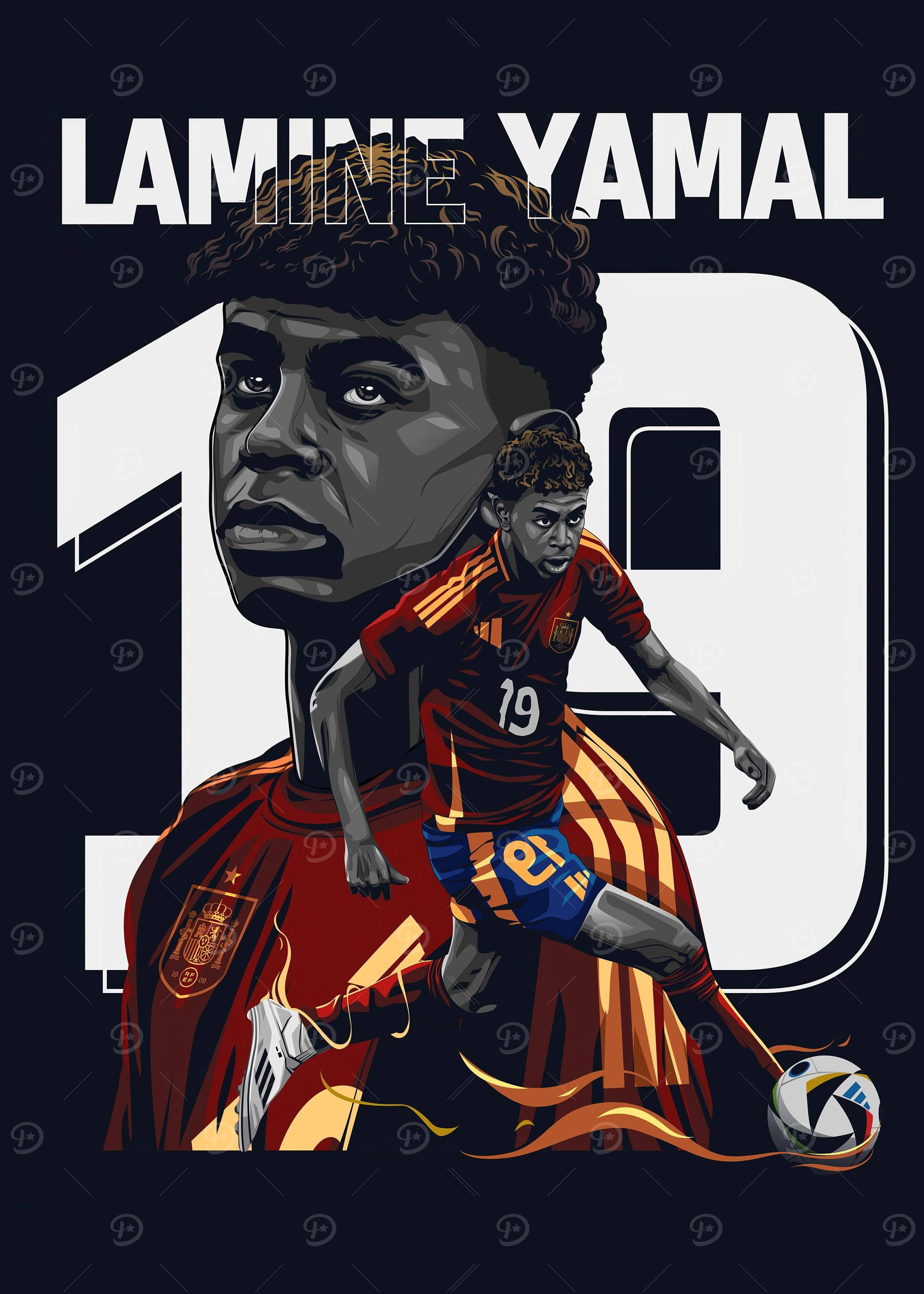 'hala lamine yamal' Poster, picture, metal print, paint by asnah asnah ...