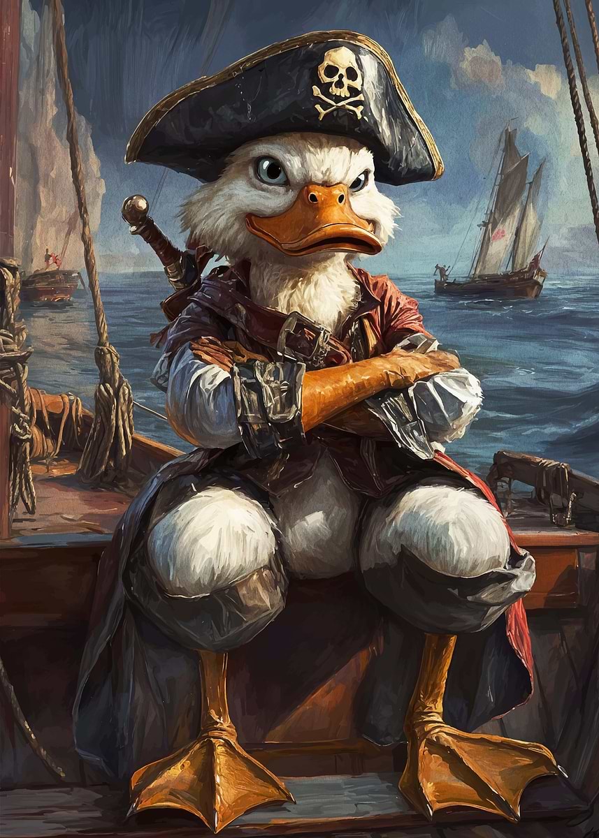 'samurai duck' Poster, picture, metal print, paint by Ana Calvert ...