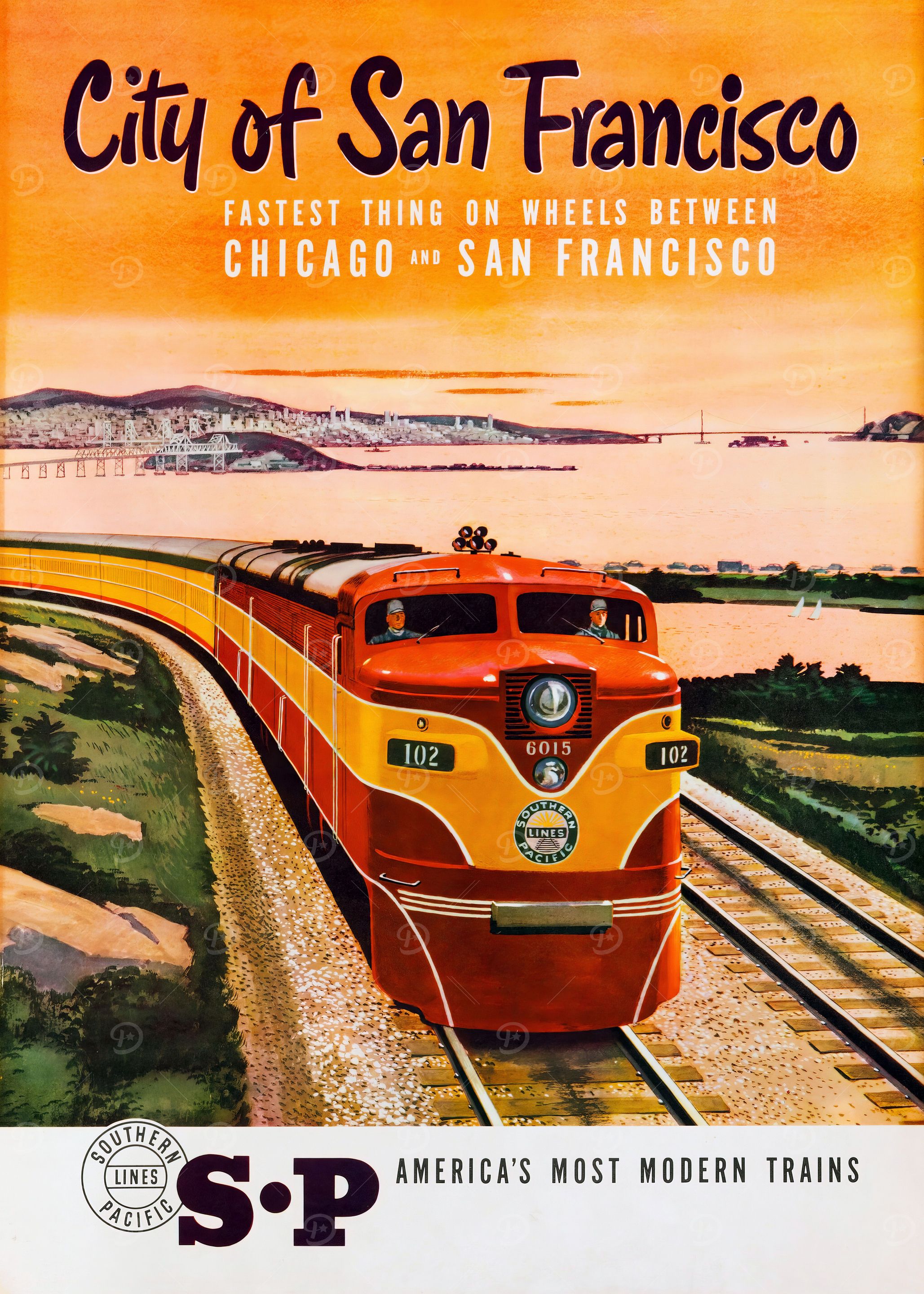 'Retro Rail Adventure' Poster, picture, metal print, paint by Steel ...