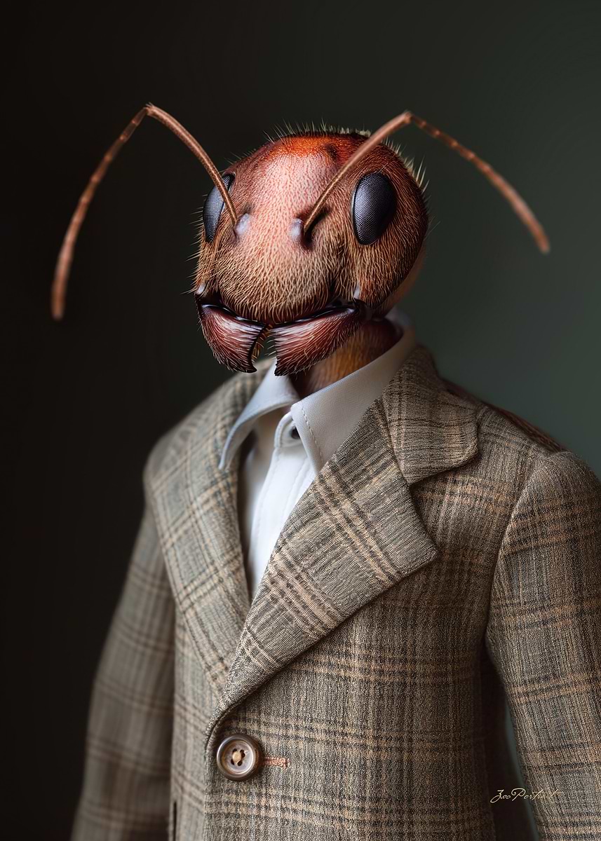 'Ant Portrait' Poster, picture, metal print, paint by Clement Martineau ...