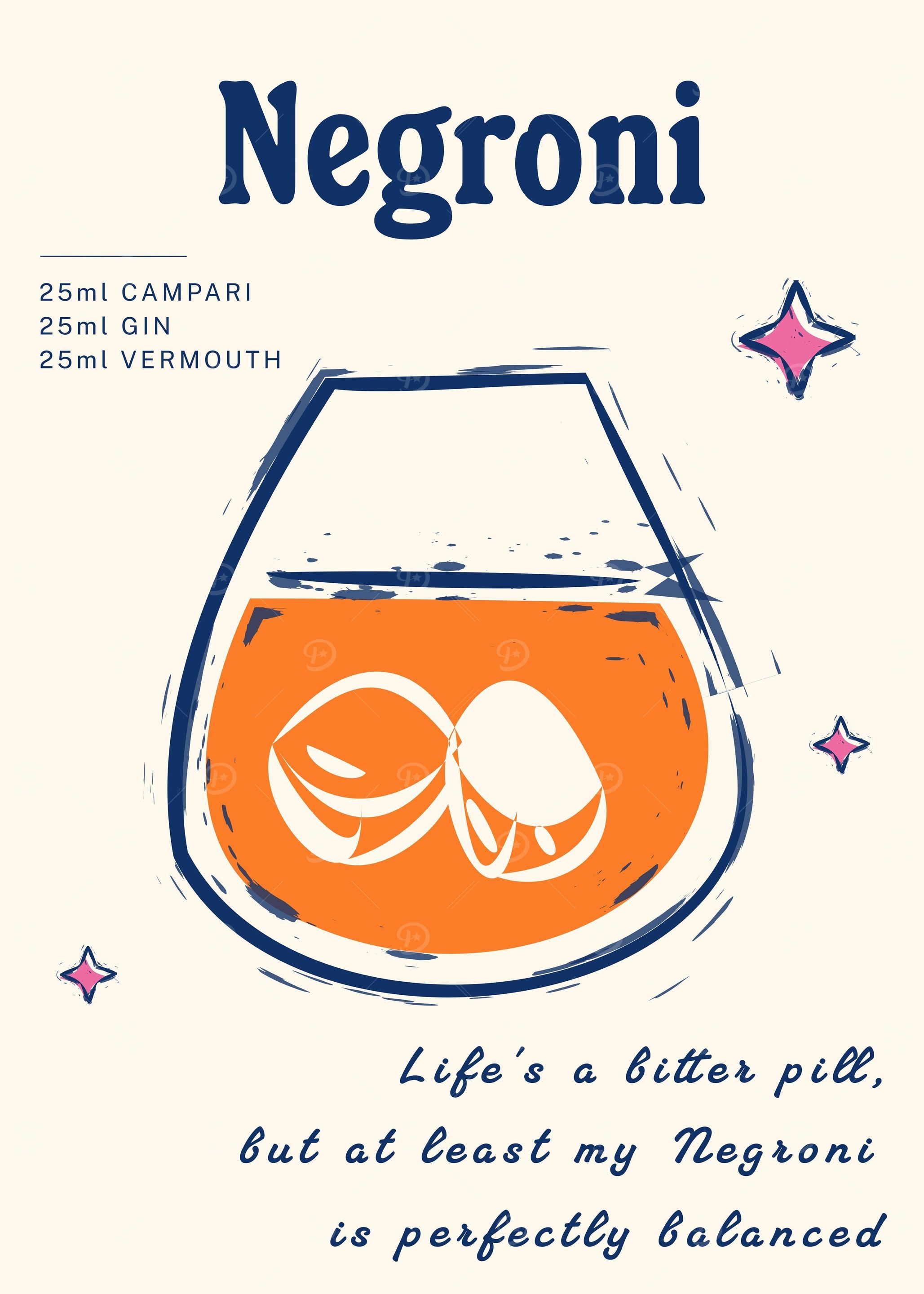 'Negroni' Poster, picture, metal print, paint by AshnoAlice | Displate