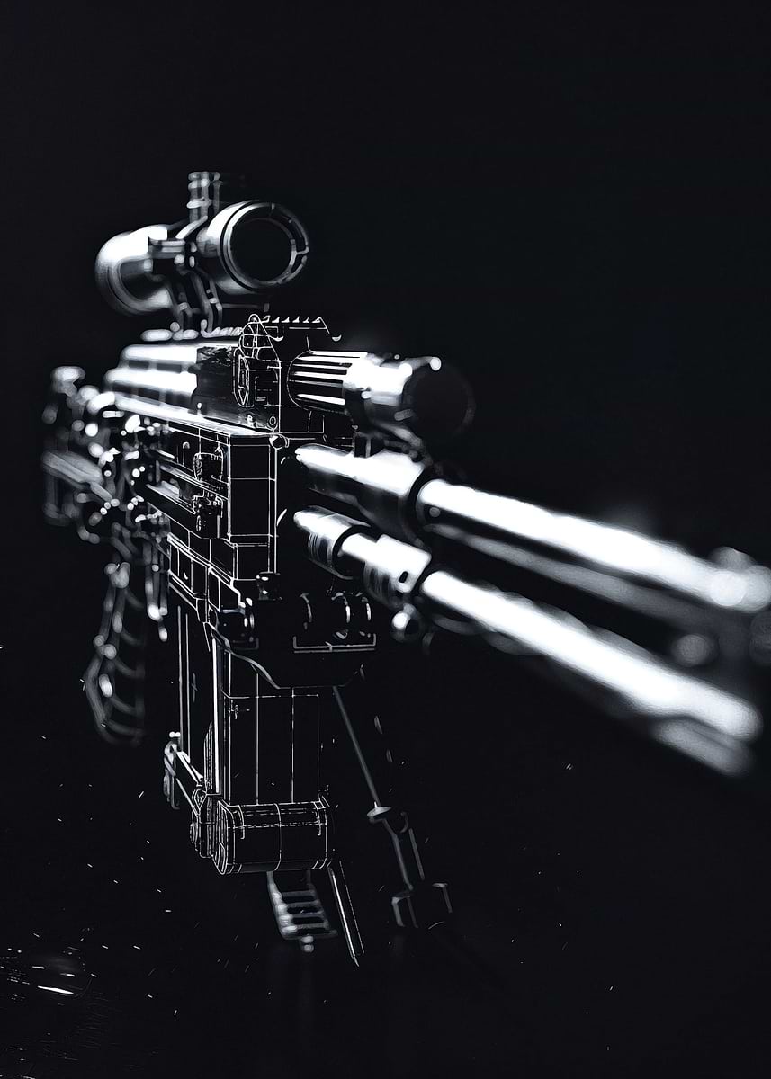 'M240 Machine Gun weapon gr' Poster, picture, metal print, paint by ...