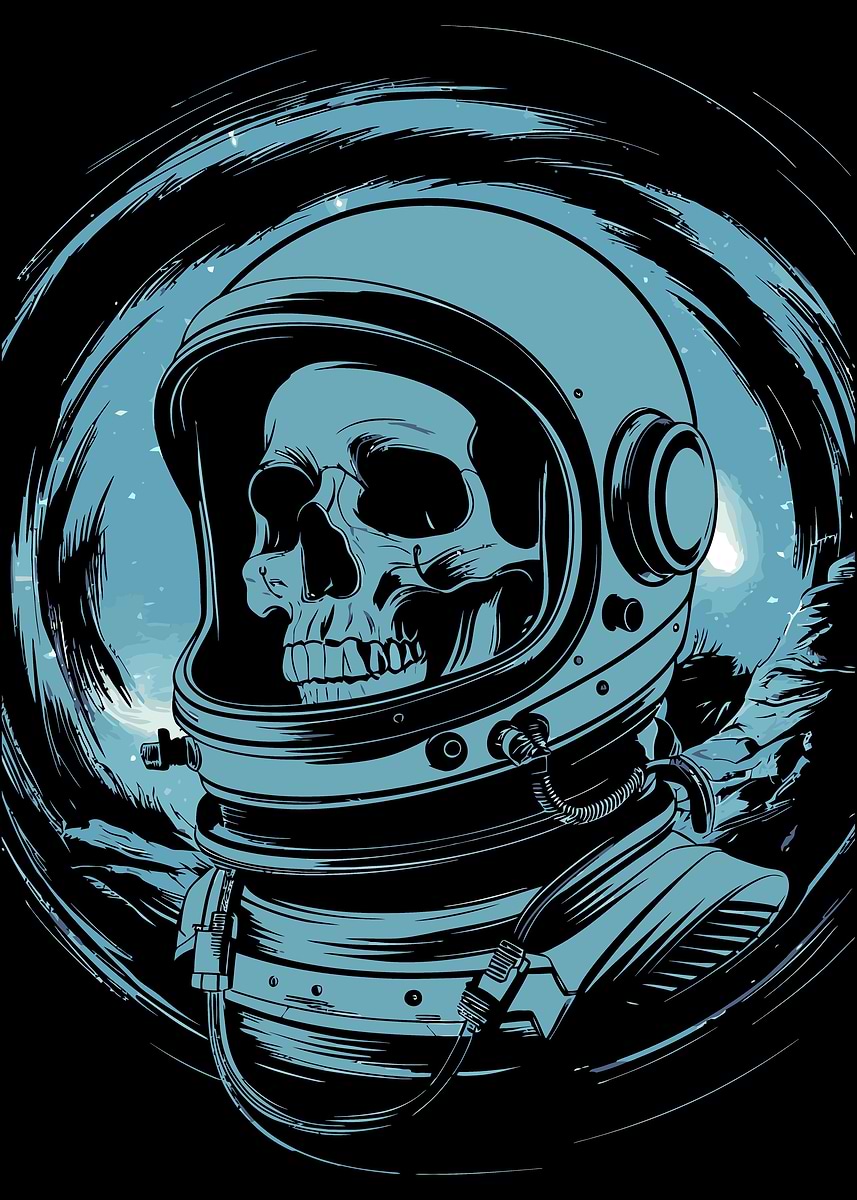 'Astro Skull' Poster, picture, metal print, paint by DeathAnarchy ...