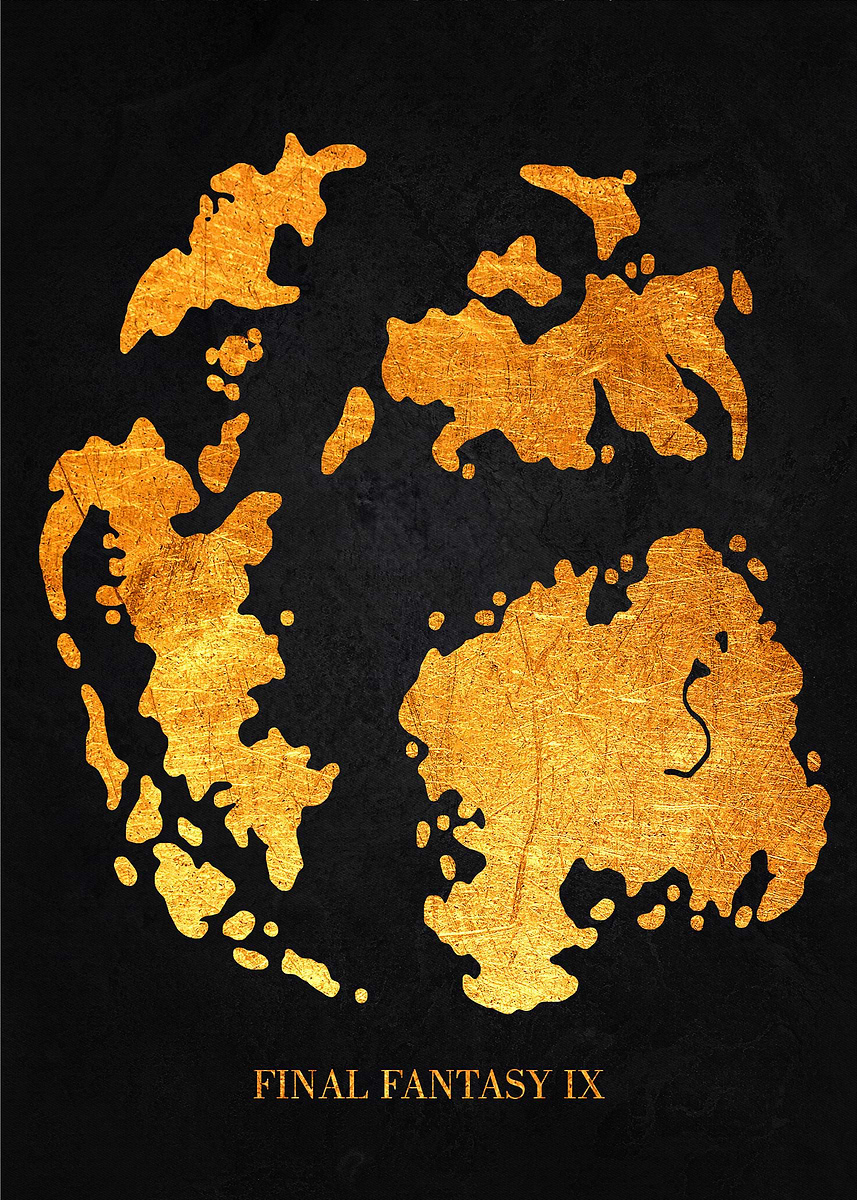 'Final Fantasy IX World Map' Poster, picture, metal print, paint by ...