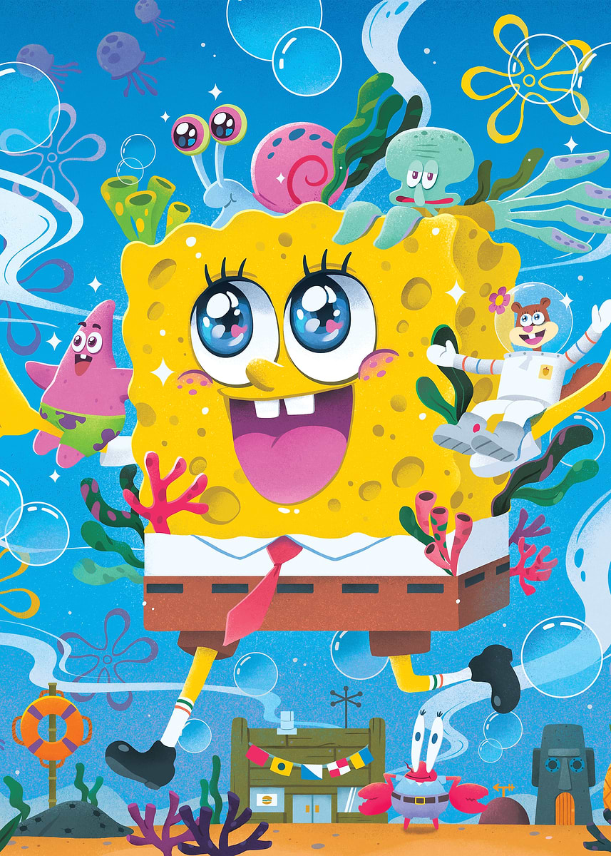 'SpongeBob by Sehee Chae' Poster, picture, metal print, paint by ...