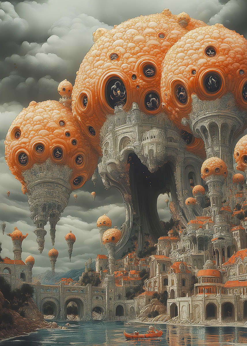 'Otherworldly city' Poster, picture, metal print, paint by Beleburba ...