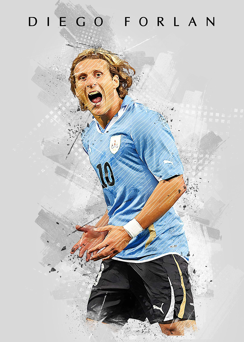 'Diego Forlan Drawing' Poster, picture, metal print, paint by MarjorieC ...