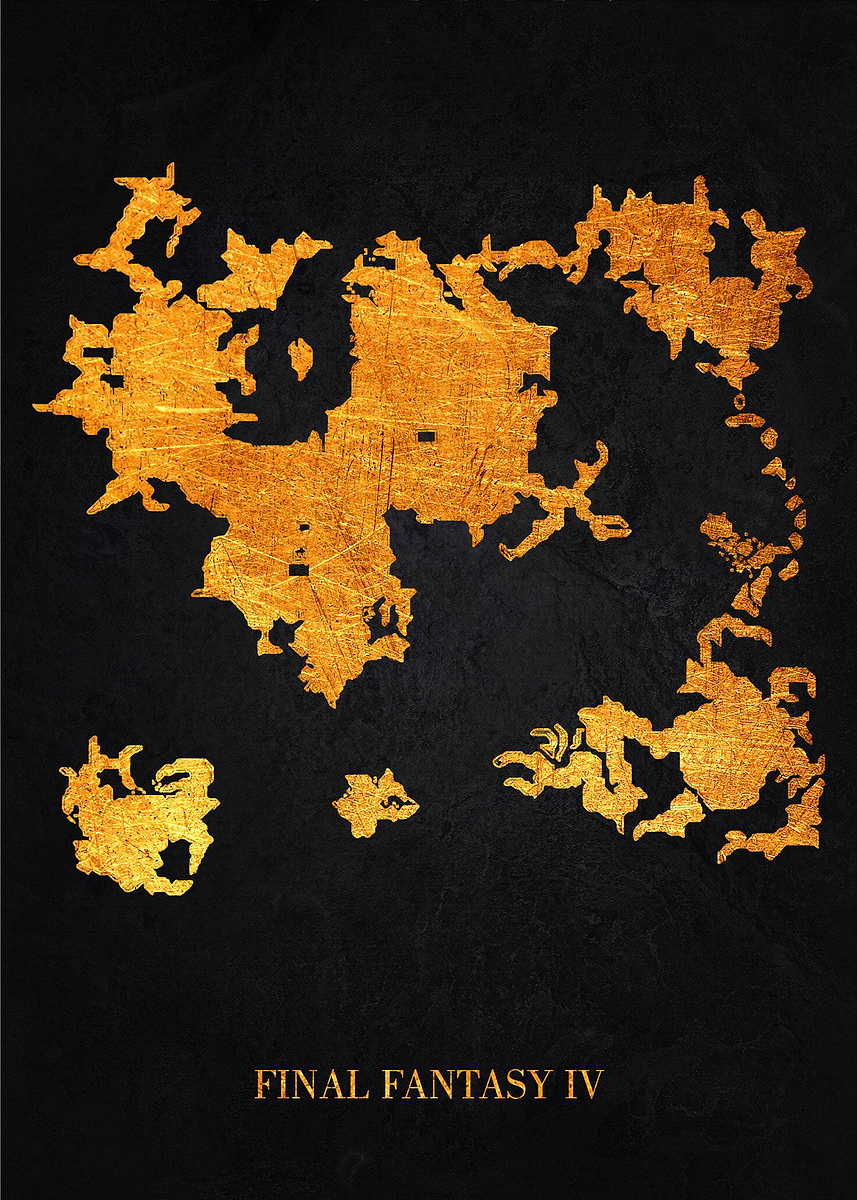 'FF IV World Map' Poster, picture, metal print, paint by Elvira A ...