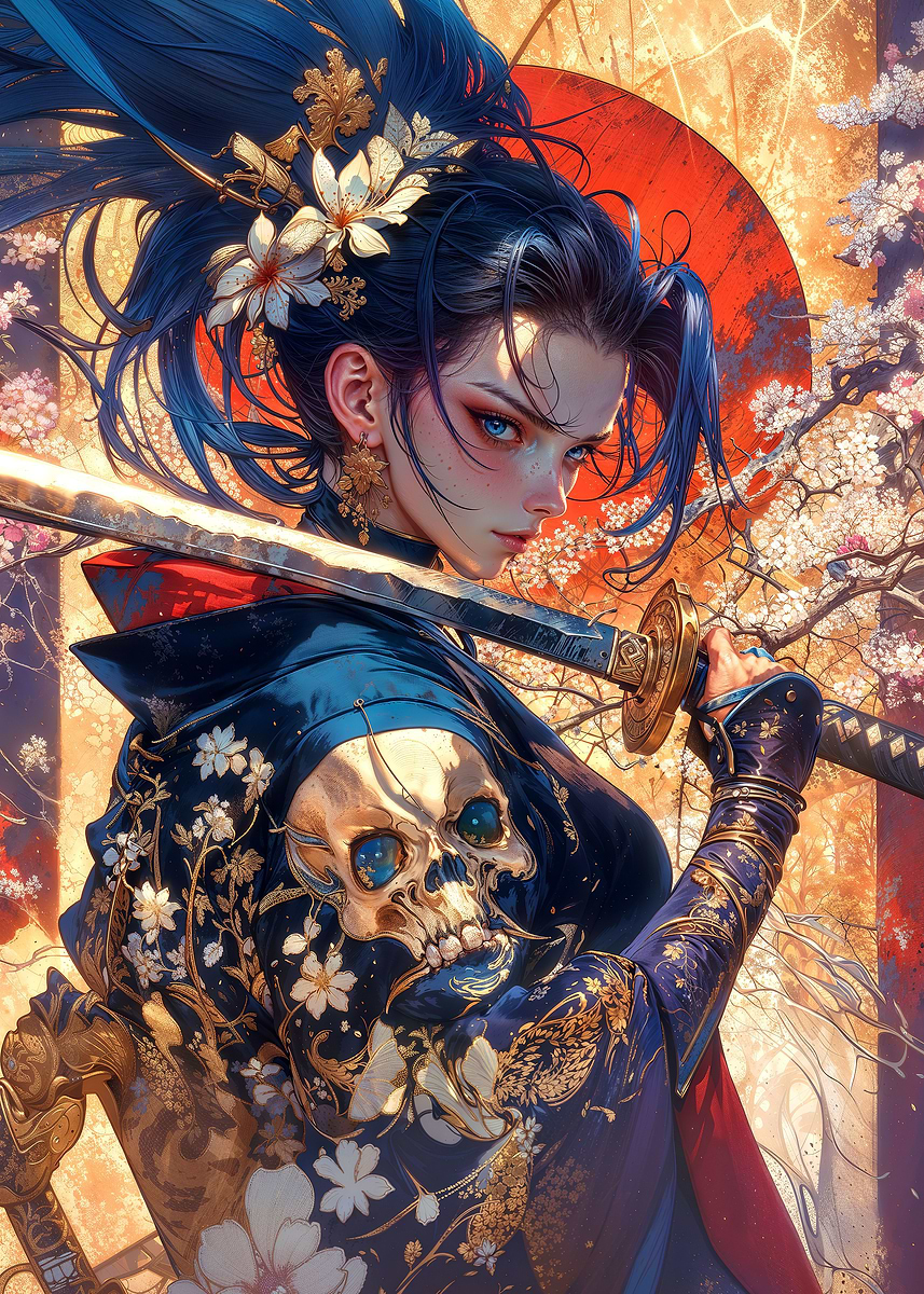 'Japanese Anime Girl' Poster, picture, metal print, paint by hans skon ...