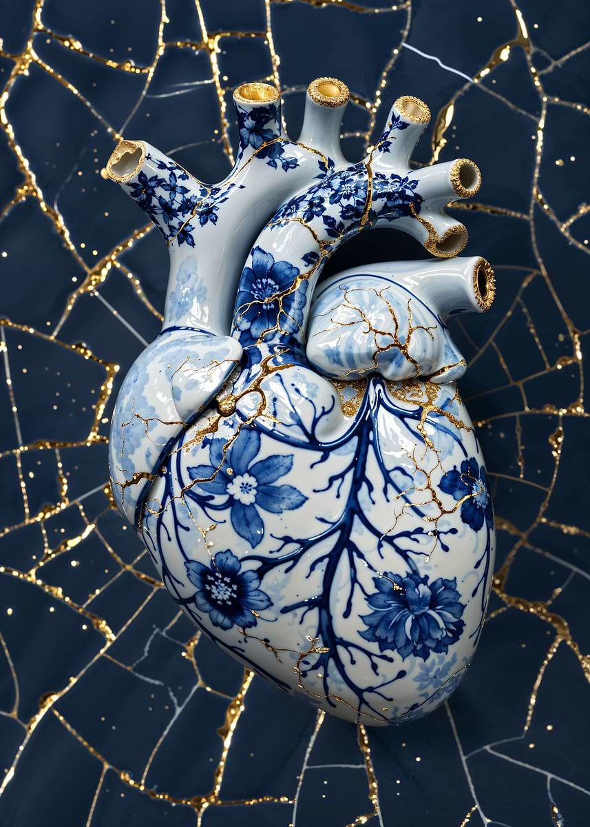 'Broken Heart Kintsugi Art' Poster, picture, metal print, paint by ...